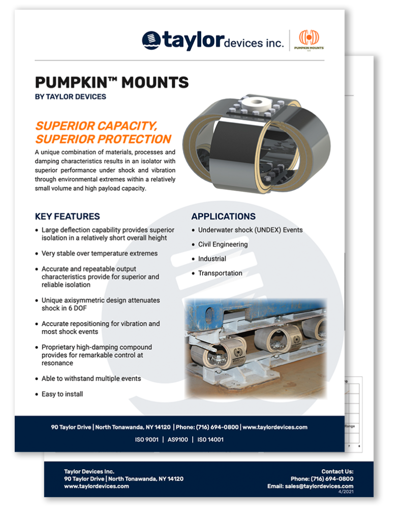 Pumpkin™ Mounts | Shock and Vibration Isolator | Taylor Devices, Inc.